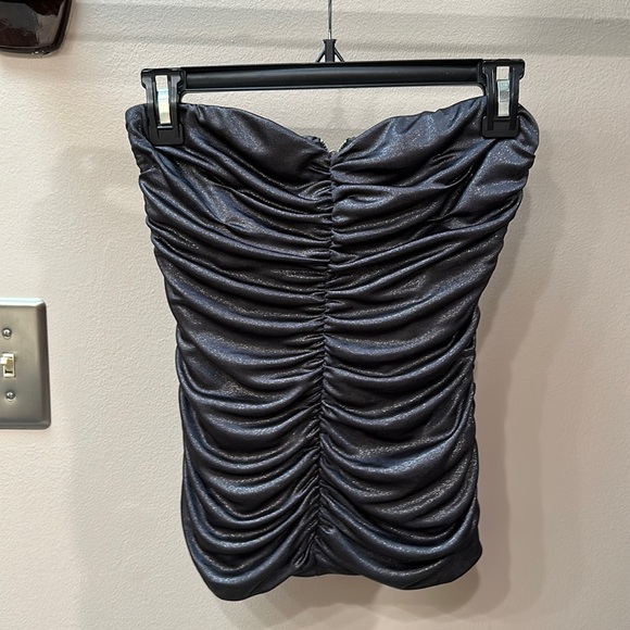 Express | Tops | Nwt Express Black Metallic Tube Top | Poshmark